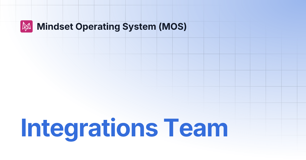Integrations Team | Mindset Operating System (MOS)