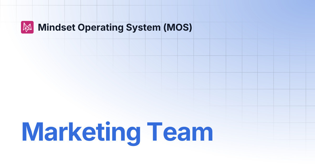 Marketing Team | Mindset Operating System (MOS)