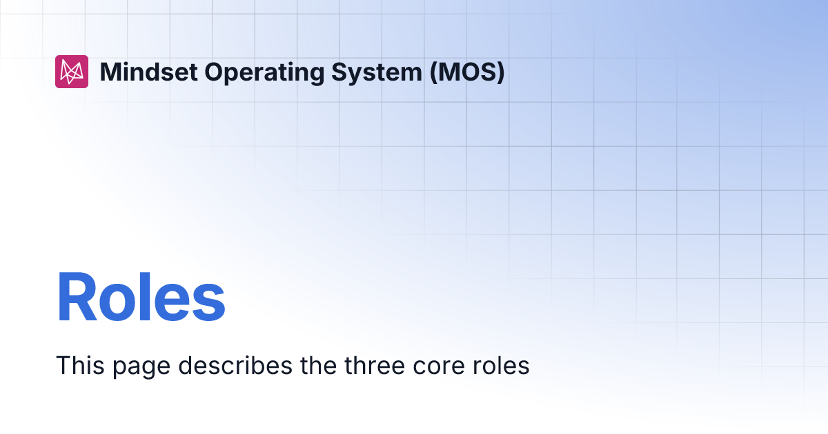 Roles | Mindset Operating System (MOS)