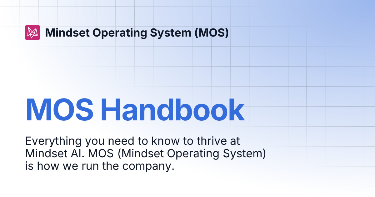 MOS Handbook | Mindset Operating System (MOS)